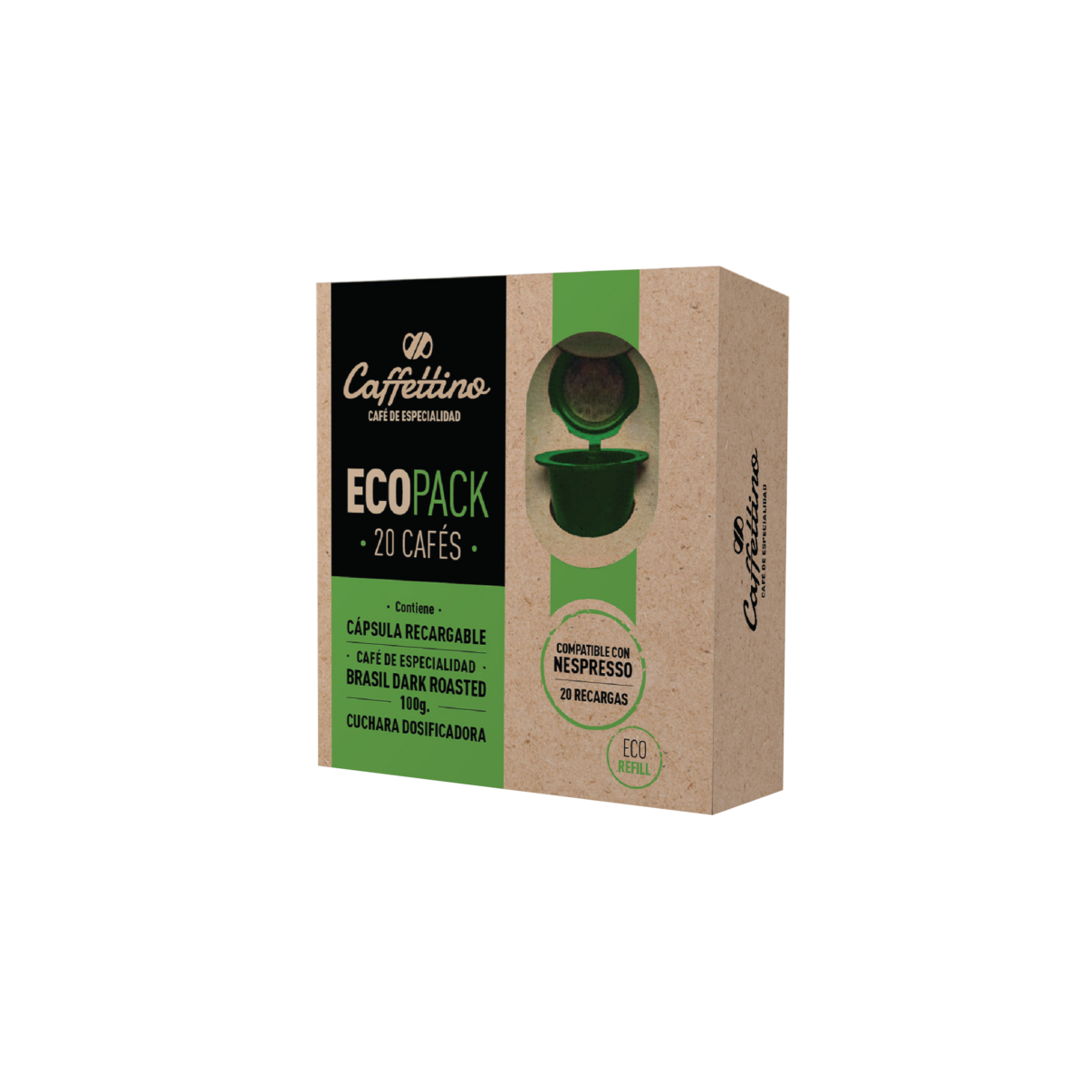 Ecopack Nespresso + 100 gr. café Brasil Dark - deCápsulas.com